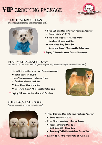 Pet grooming packages store